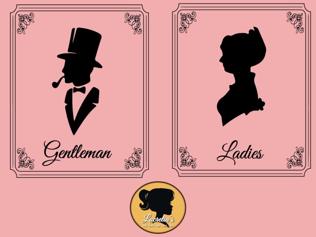 Ladies and Gentleman Restroom Sign SVG, Dxf, Clipart, SVG Files for ...