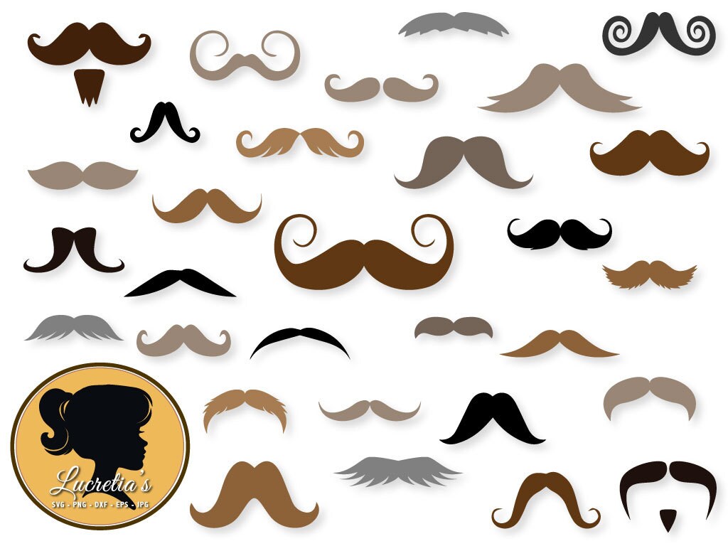 Bigote bigote Svg silueta de bigote bigote formas Cameo o - Etsy México