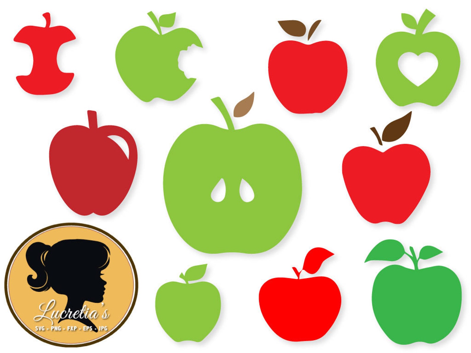 Apple Dxf Apples Clipart SVG Files for Silhouette Cameo or - Etsy