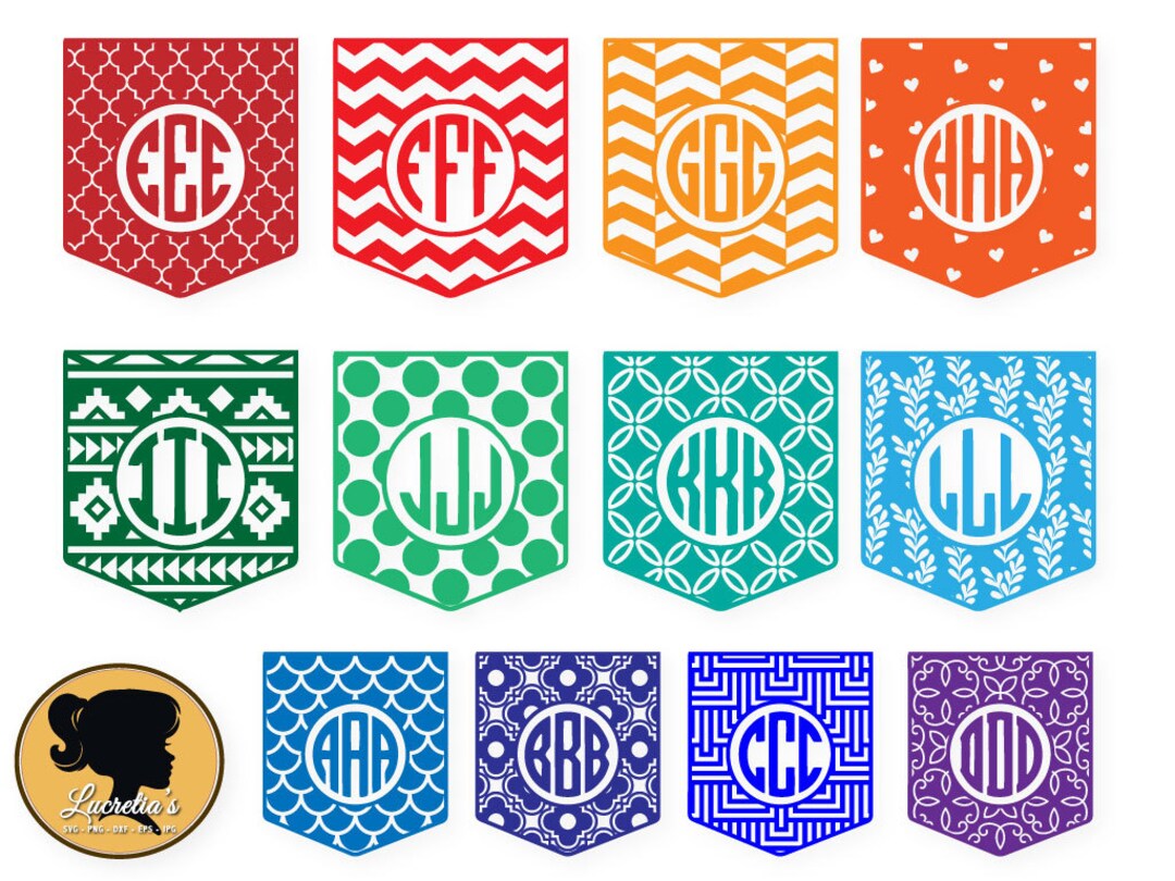 Shirt Pocket Monogram Frames ( Monogram Not Included) SVG, Screen ...