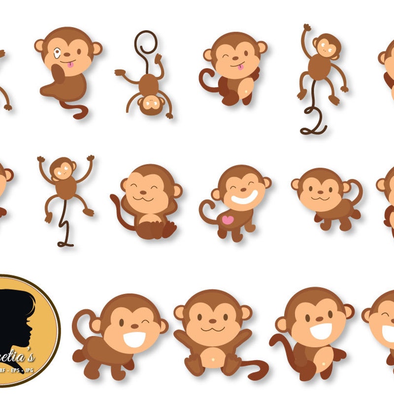 Monkey Svg - Etsy