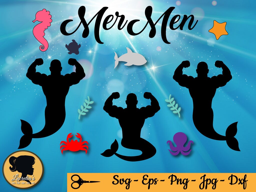 Mermen Silhouette Seaman Silhouette Mythology Svg zipped - Etsy Sweden