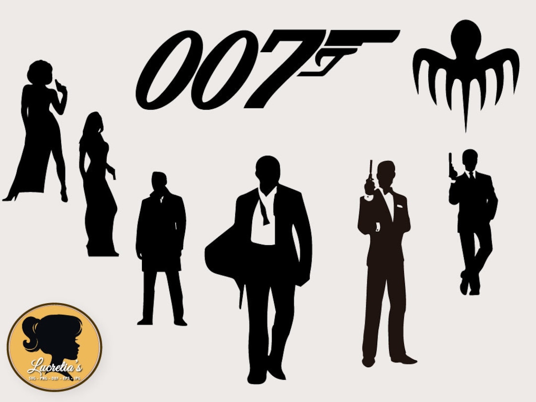 007 Digital Clipart Images, Instant Download, 007 Silhouette. Movie ...