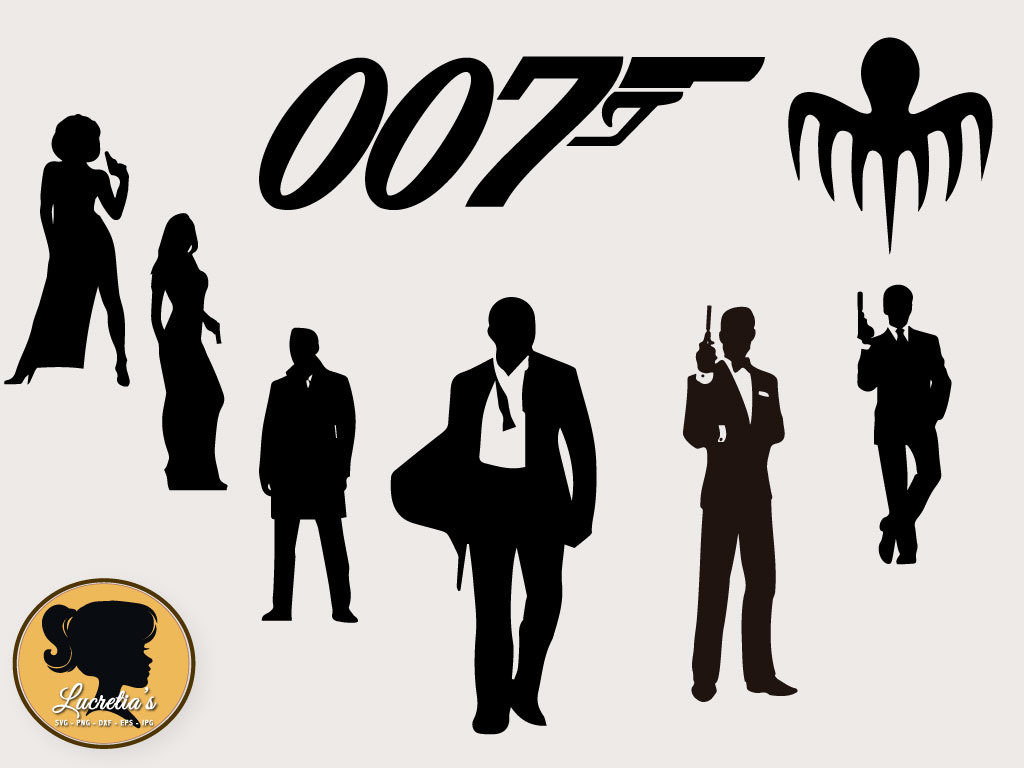 007 Digital Clipart Images, Instant Download, 007 Silhouette. Movie ...