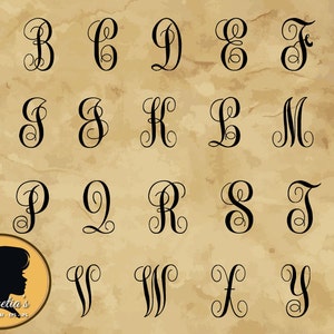 Vine SVG Font Curly Vector Letters Svg Eps Pdf Instant - Etsy