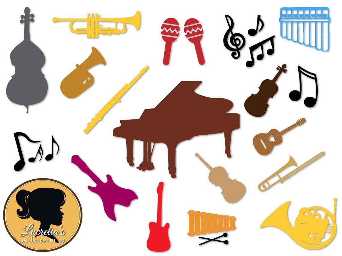Musical Instruments Silhouette Instruments Design Svg Cameo - Etsy