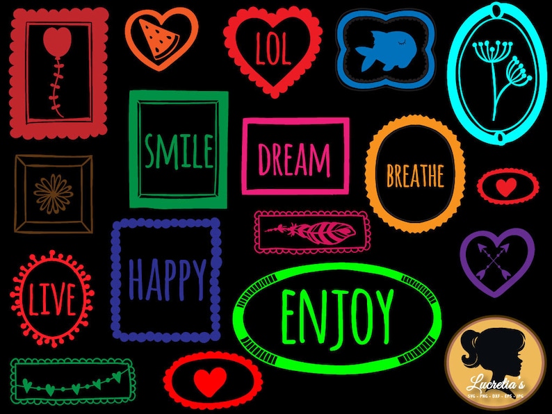 Fun Frame design Silhouette enjoy Smile-Lol Silhouette | Etsy