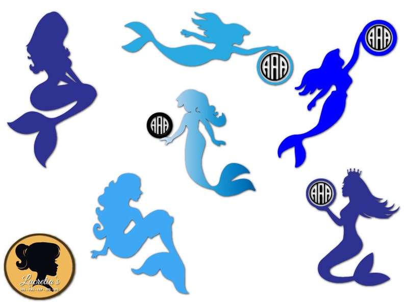 Mermaid Monogram Frame Svg Mermaid Cut Files Cutting Files - Etsy