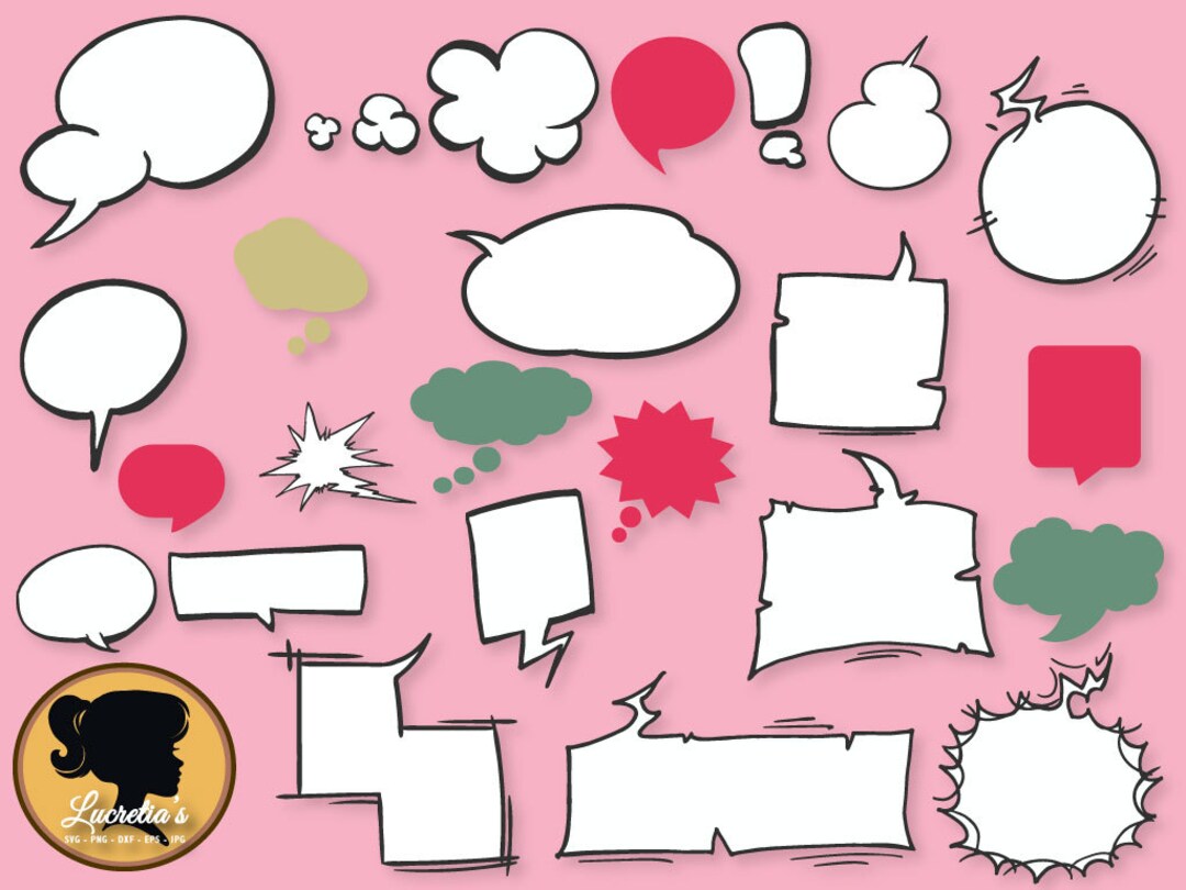 Speech Bubbles SVG, Cut Files for Vinyl Cutters, Screen Printing ...