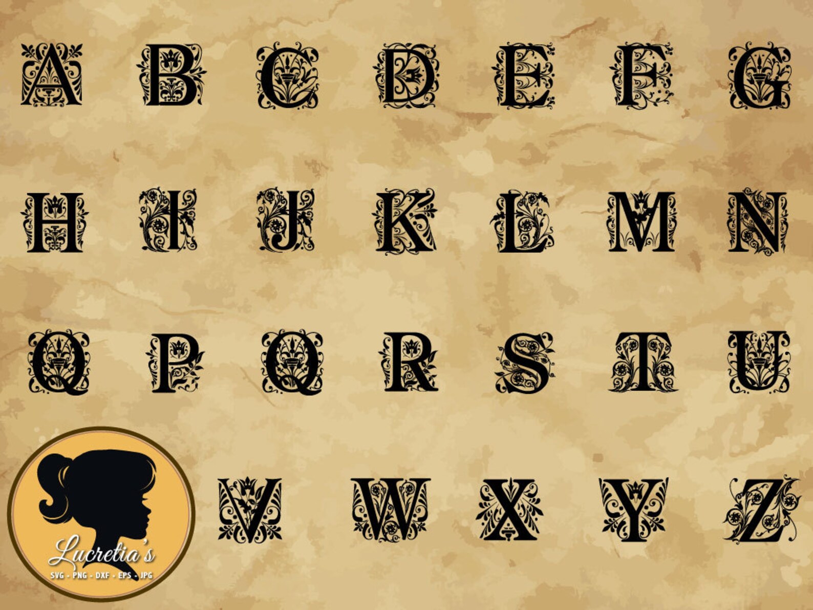 Regal Monogram Font Alphabet Regal Font Silhouette Svg - Etsy