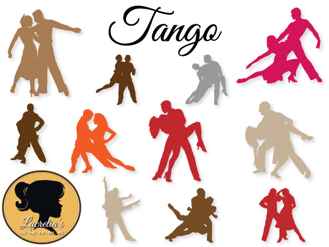 Tango Dancers SVG, Tango Svg, Clipart, SVG Files for Silhouette Cameo ...