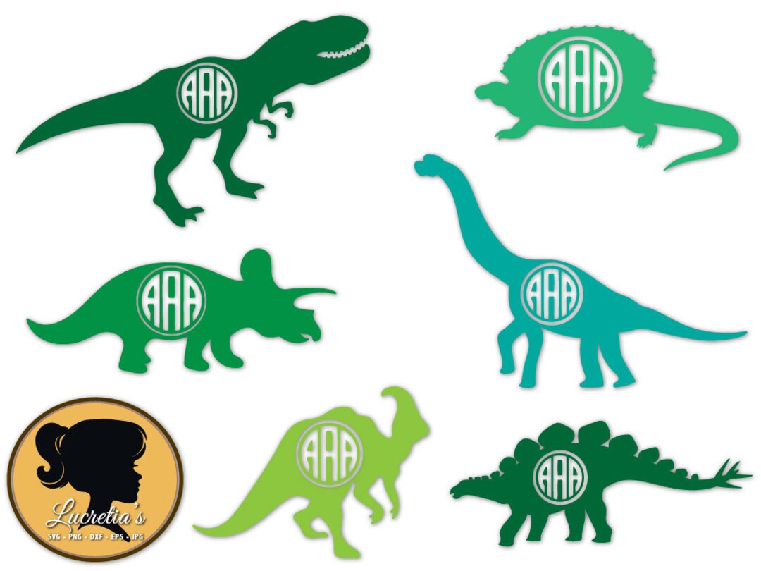 Dinosaur Monogram SVG Silhouette- Dinosaur Pack Svg- Monogram Svg ...