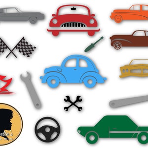 Vintage Cars SVG, Cars Silhouette, Flag Race, Mechanical Tools Svg ...