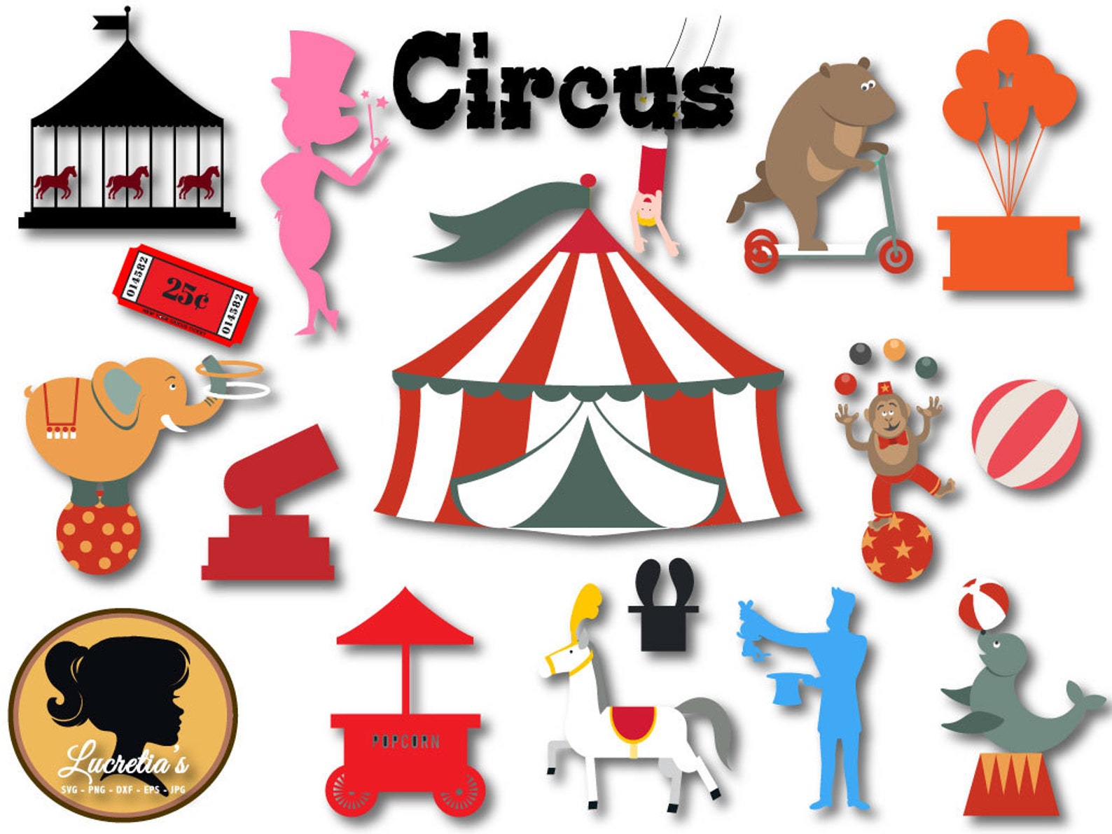Circus Silhouette Svg Circus Design Carnival Svg Circus - Etsy