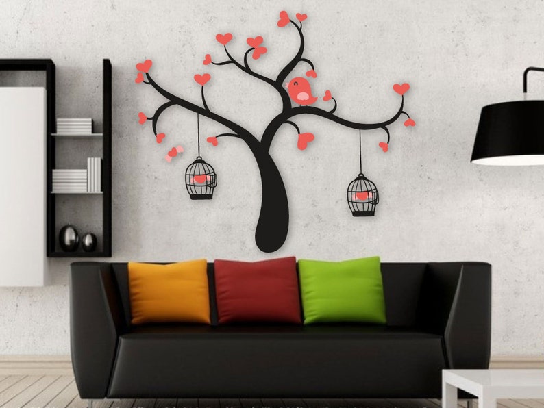 Tree of Love SVG, Tree With Loving Birds, Family Tree SVG, Tree With ...