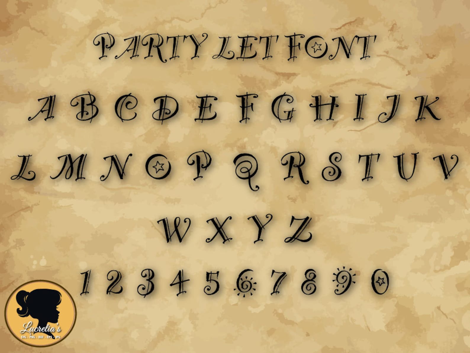 Party Font SVG, Font Silhouette, Party SVG Numbers, Party Font Design ...