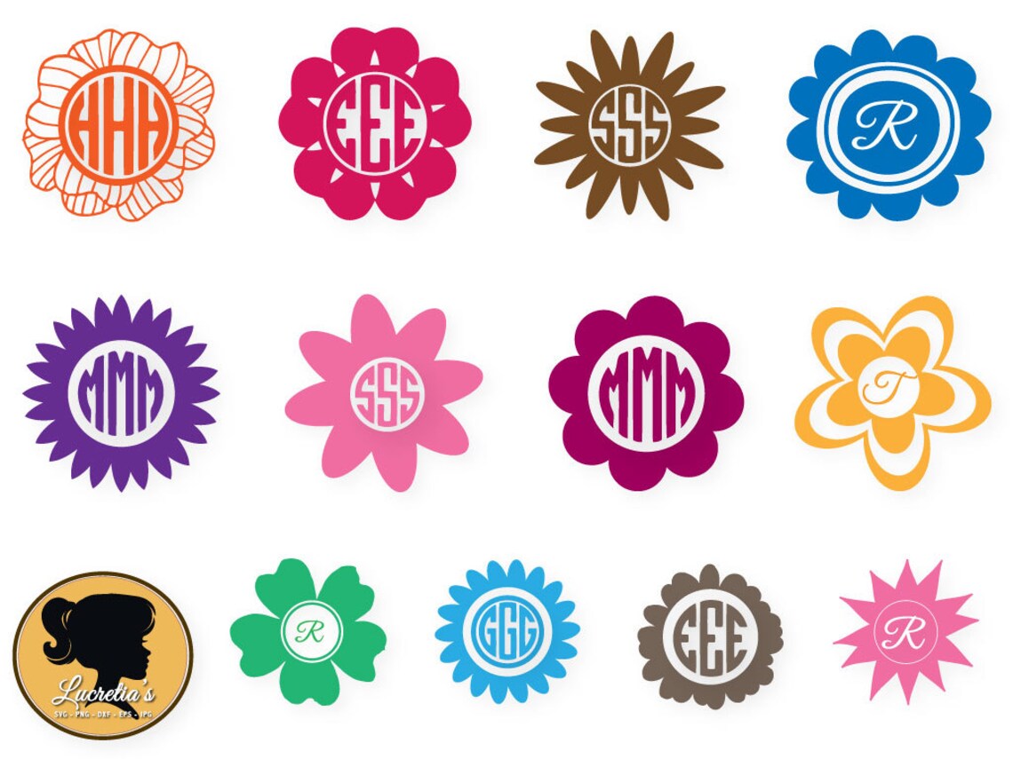 Flower Monogram Frame SVG Cut Files for Vinyl Cutters Screen - Etsy