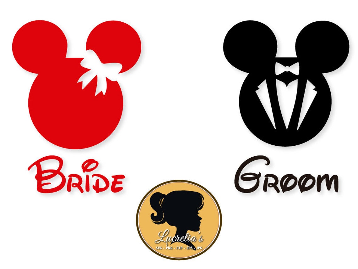 Bride and Groom svg Mickey MouseMinnie Mouse SVG files for | Etsy