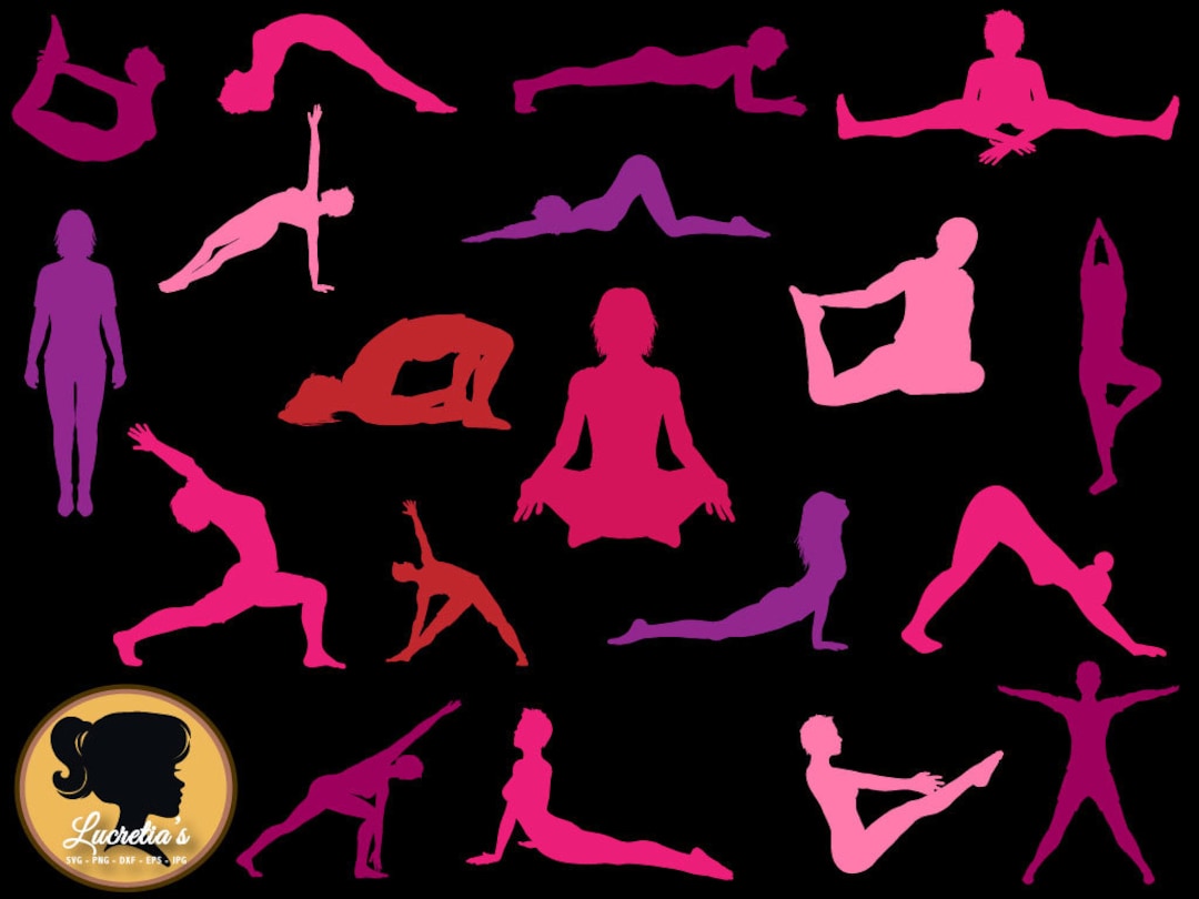 Yoga Silhouette Svg - Yoga Postures Svg - (zipped .eps .pdf .dxf .svg ...