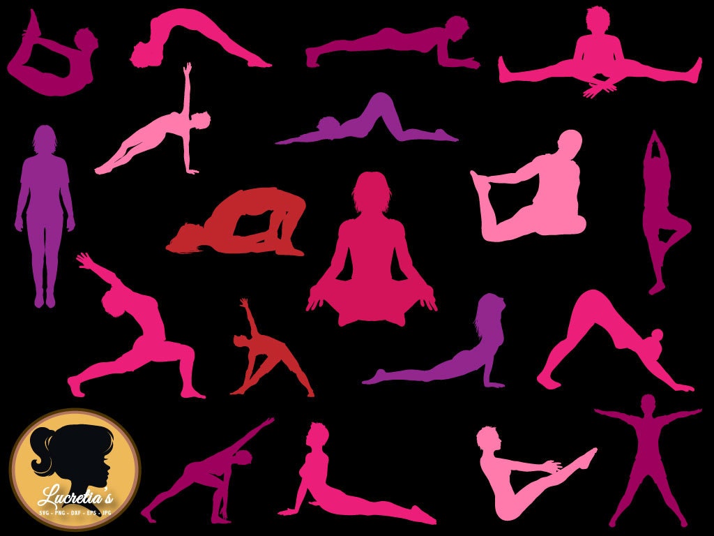 Yoga Silhouette Svg Yoga Postures Svg zipped .eps .pdf .dxf .svg and ...