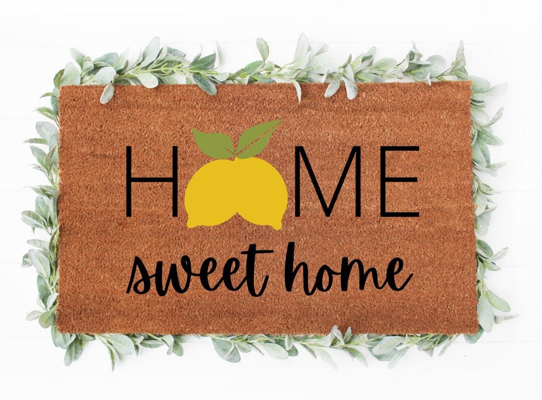 Home Sweet Home Lemon Doormat- Doormat - Cute Doormat, Lemon Doormat ...