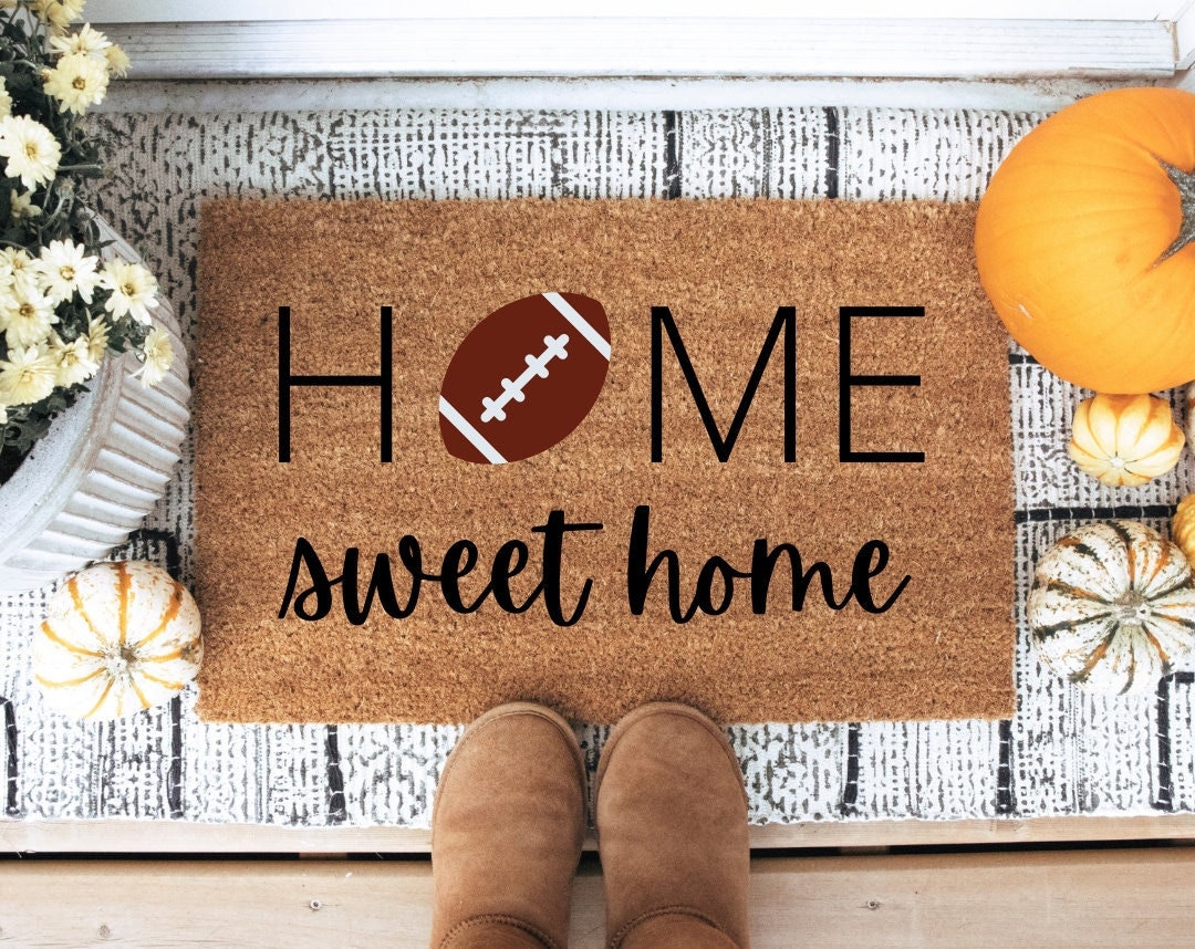 Home Sweet Home Football Doormat Fall Doormat Football Season Football ...