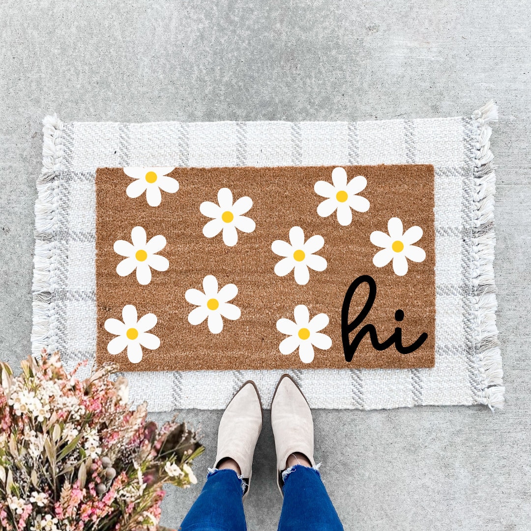 Hi Daisy Doormat | Daisy Doormat | Floral Doormat | Summer Doormat ...
