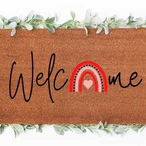 Boho Valentines Day Rainbow Doormat Valentines Doormat Cute - Etsy