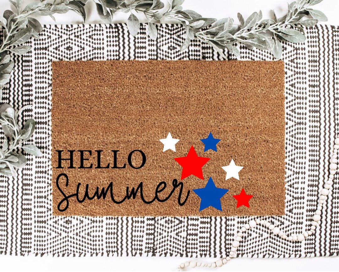 Hello Summer Doormat | 4th of July Doormat | Memorial Day Doormat ...