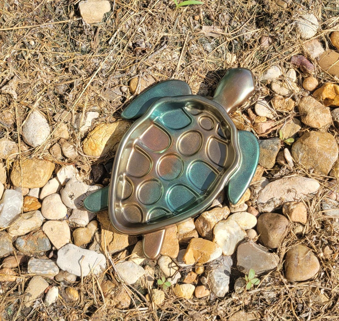Green and Bronze Resin Sea Turtle Catchall Tray / Vanity Tray ...