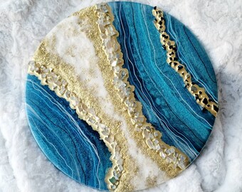 Blue Resin Wall Art | Etsy