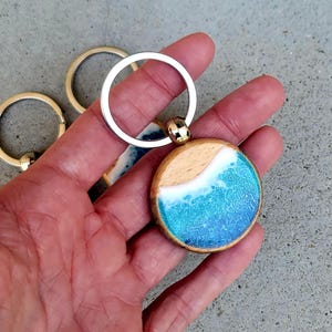 Blue Bamboo Resin Ocean Keychain - Etsy