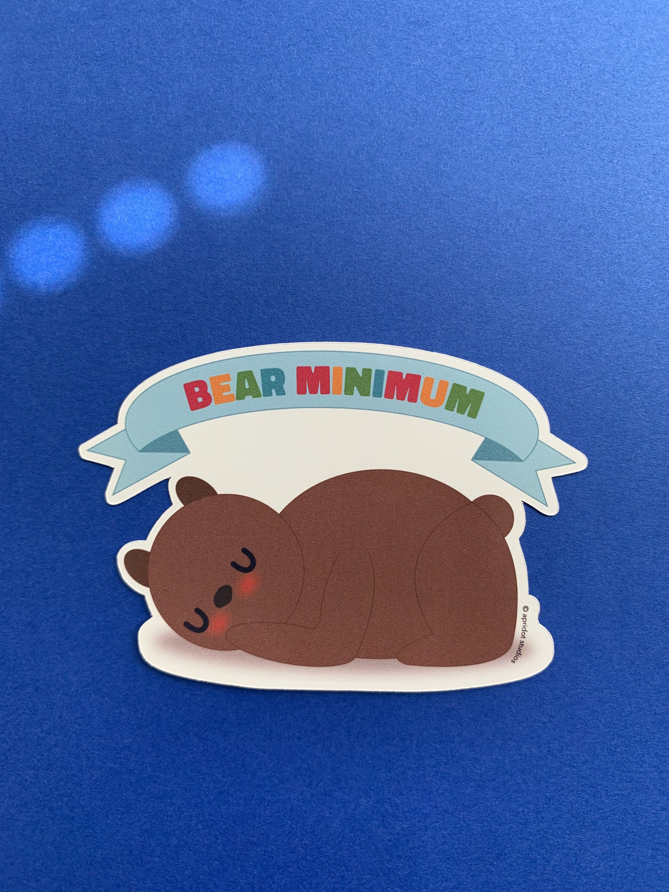 Bear Minimum Sticker — Apridot Studios