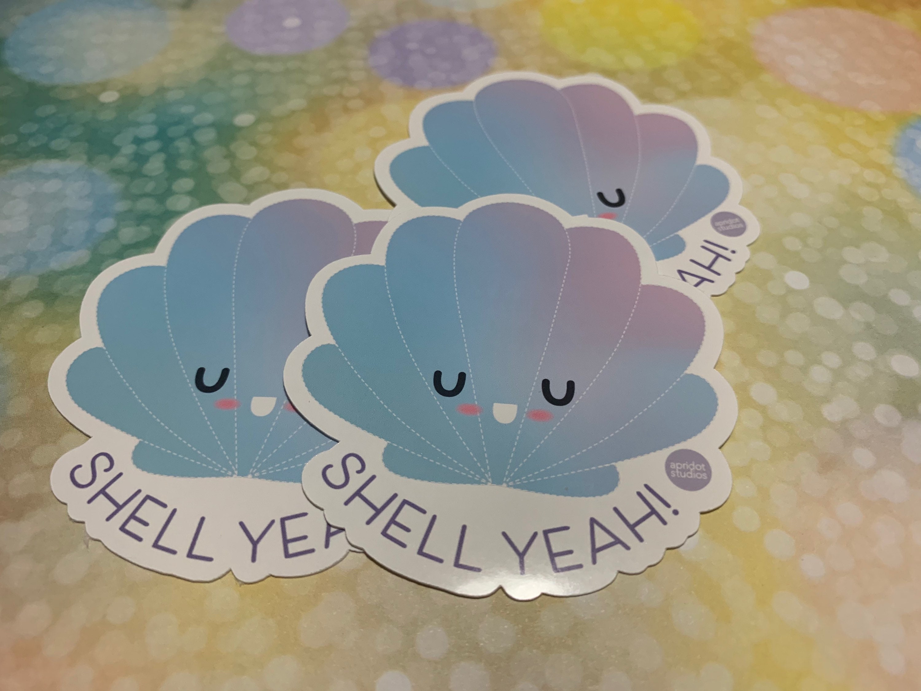 Shell yeah Sticker — Apridot Studios