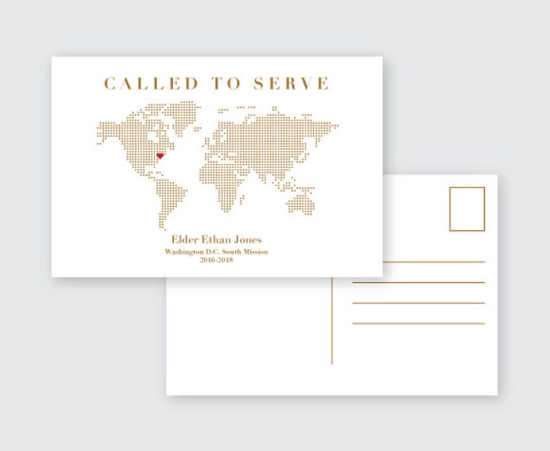 Custom Missionary Map Postcard- Missionary Stationary-missionary Gift ...