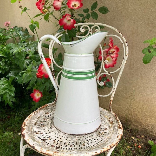 French Enamelware Pitcher - Etsy