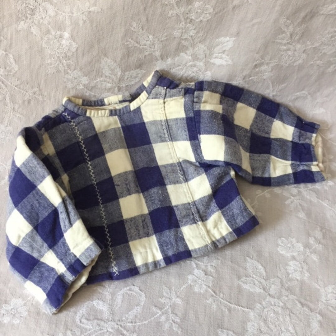 Unique Old Primitive French BABY BRA Brassiere White/blue Checks ...