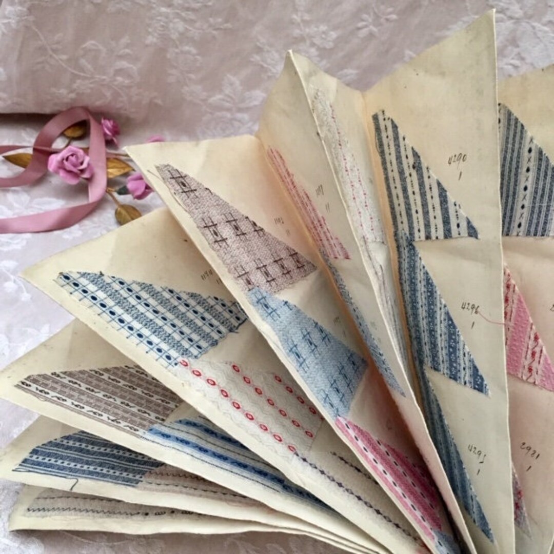 Unique COLLECTORS Treasure 19th SAMPLER Register/book Textile FABRIC 72 ...