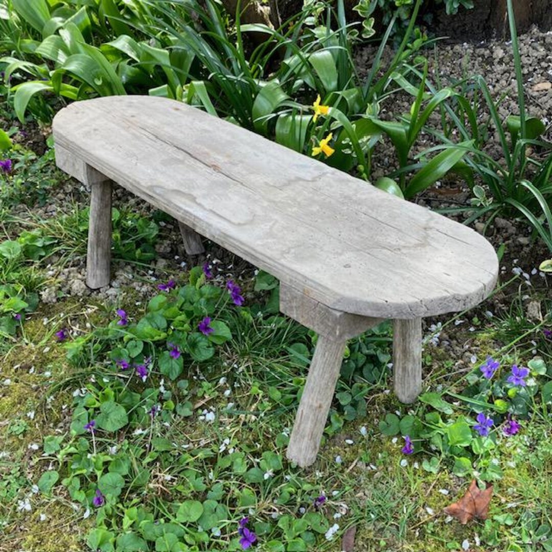 Primitive 30" Long Size Goat MILKING STOOL French Countryfarm Handmade ...