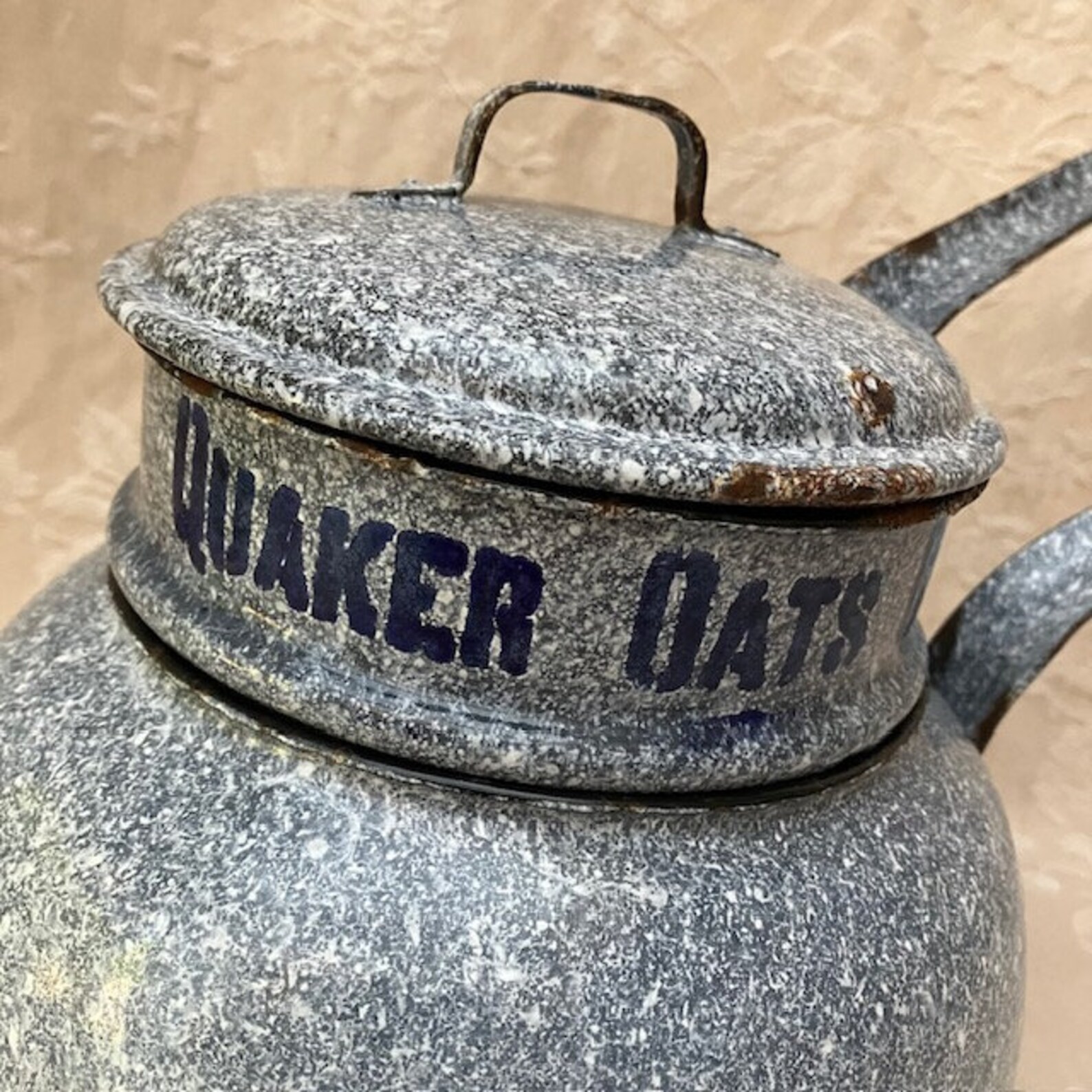Unusual and Rare American Granite QUAKER OATS Cooker Antique Enamelware ...