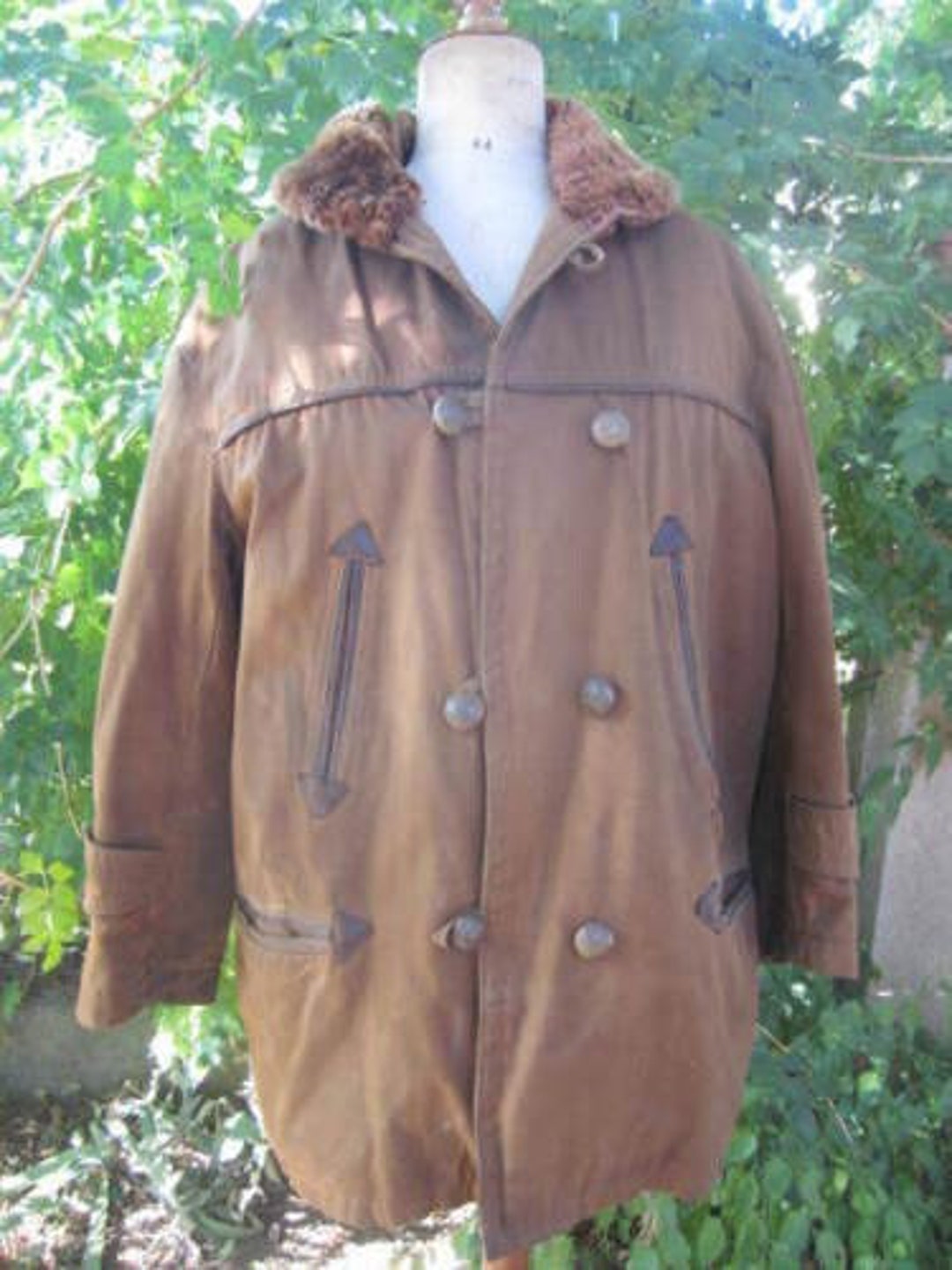 Vintage FRENCH CANADIENNE Hunting Jacket Winter Men's Solid Canvas Coat ...