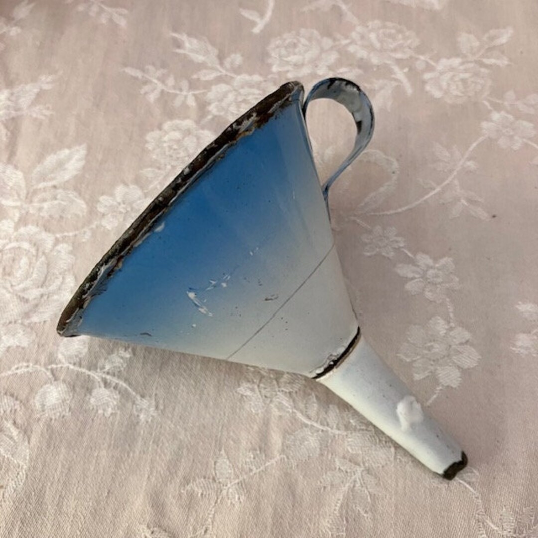 Lovely Rare Petite FUNNEL Antique French Enamelware BLUE Shading on ...