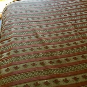 Old French Chic PINK Silk BROCADE Bed COVERLET Floral Stripes - Etsy