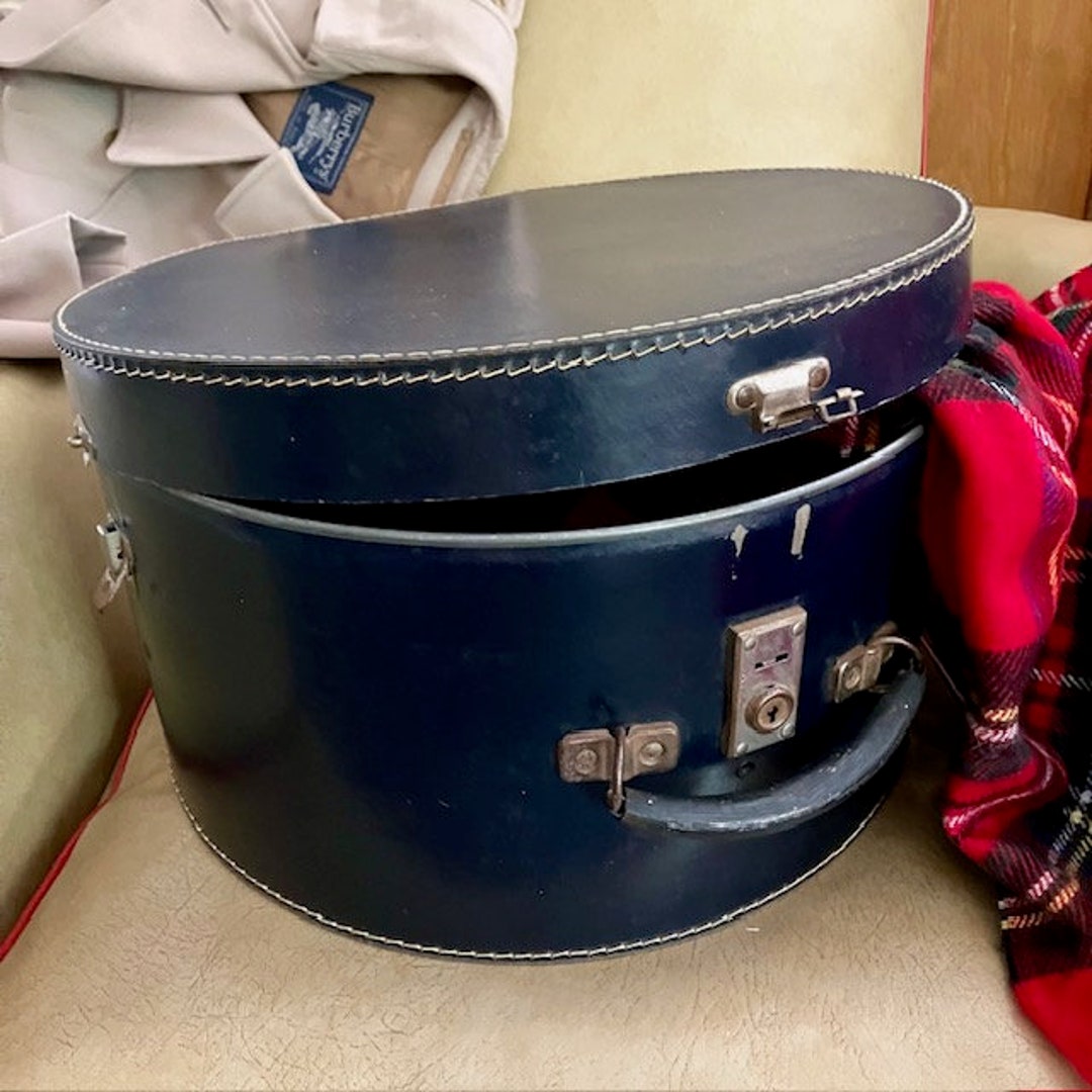 Huge Vtg Antique French 1920s Travel HATBOX Hat Box Storage Unit ...