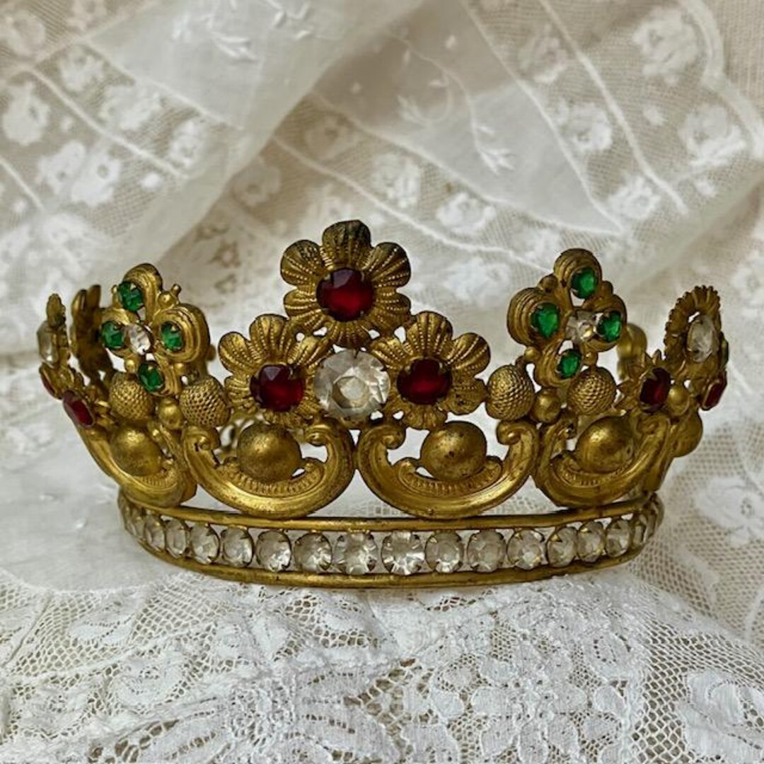 Antique French Large Adjustable Religious SAINT Tiara / SANTOS CROWN ...