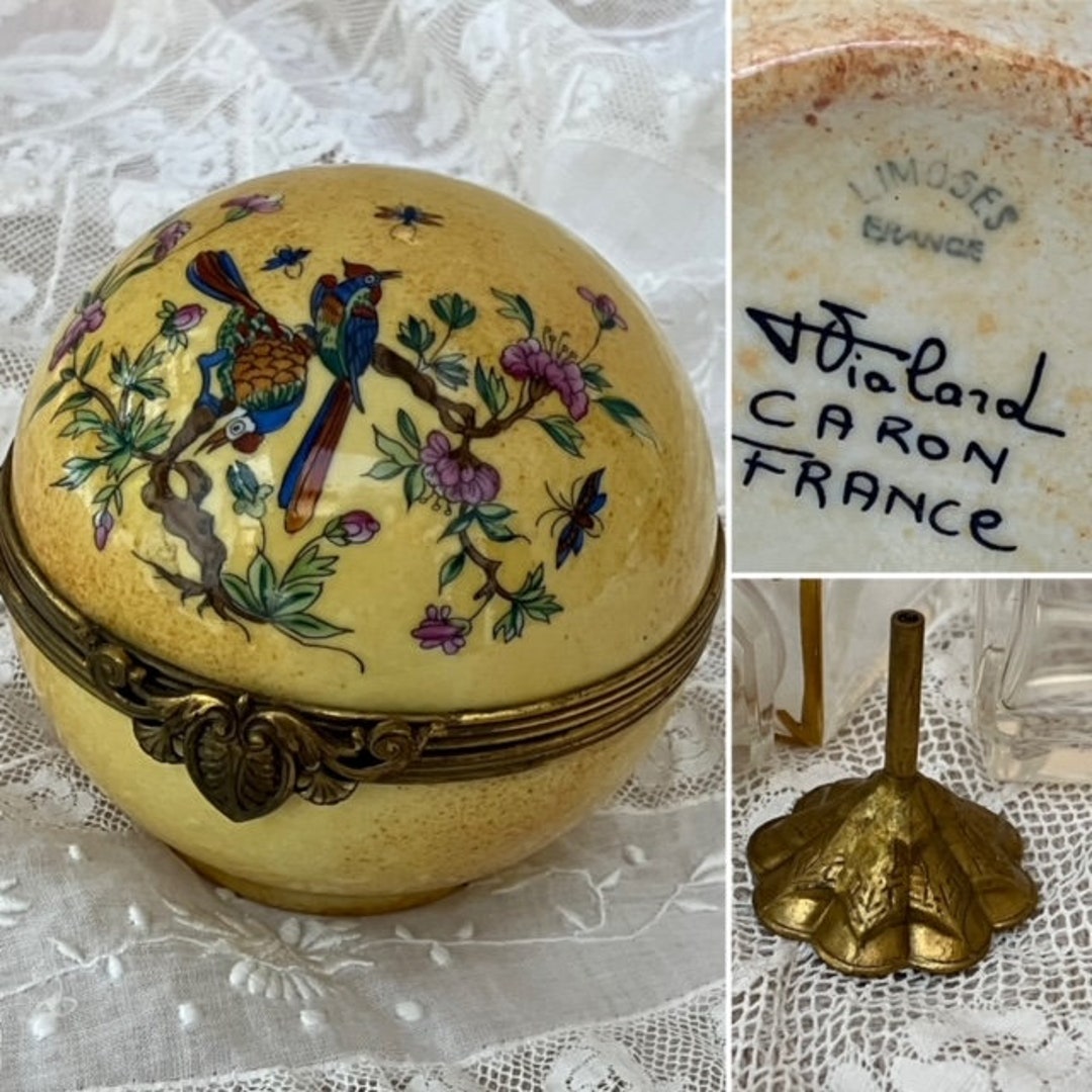 Fabulous Rare Antique French PERFUME CARON SPHERE Case Limoges ...