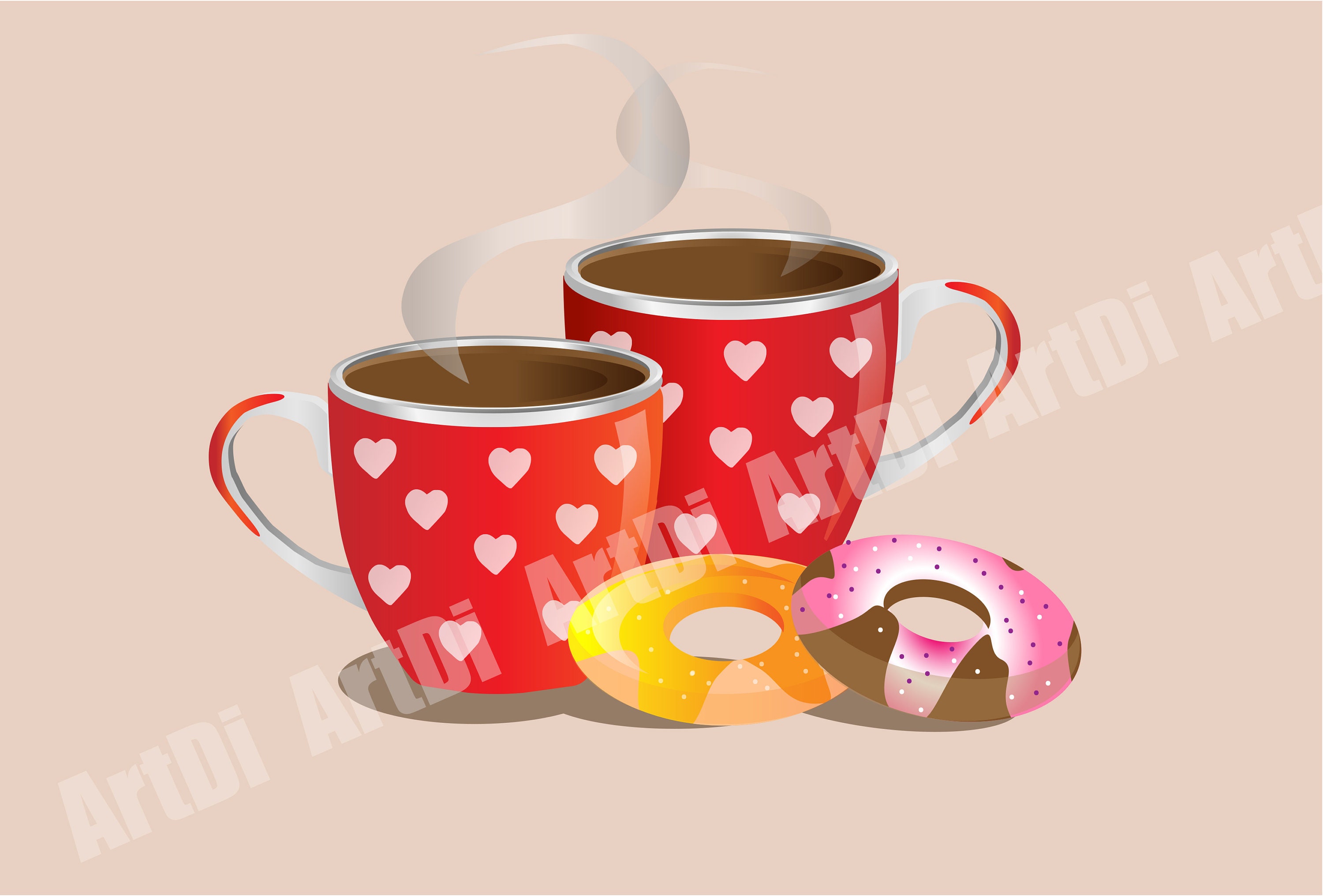 ART simbología del café imagen dibujo digital boceto - Etsy México