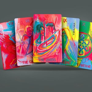 Neon Tarot Deck 78 Cards Unique Art Japanese Daemons Occult Modern ...