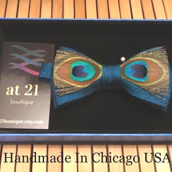 Feather Peacock Bowtie - Etsy