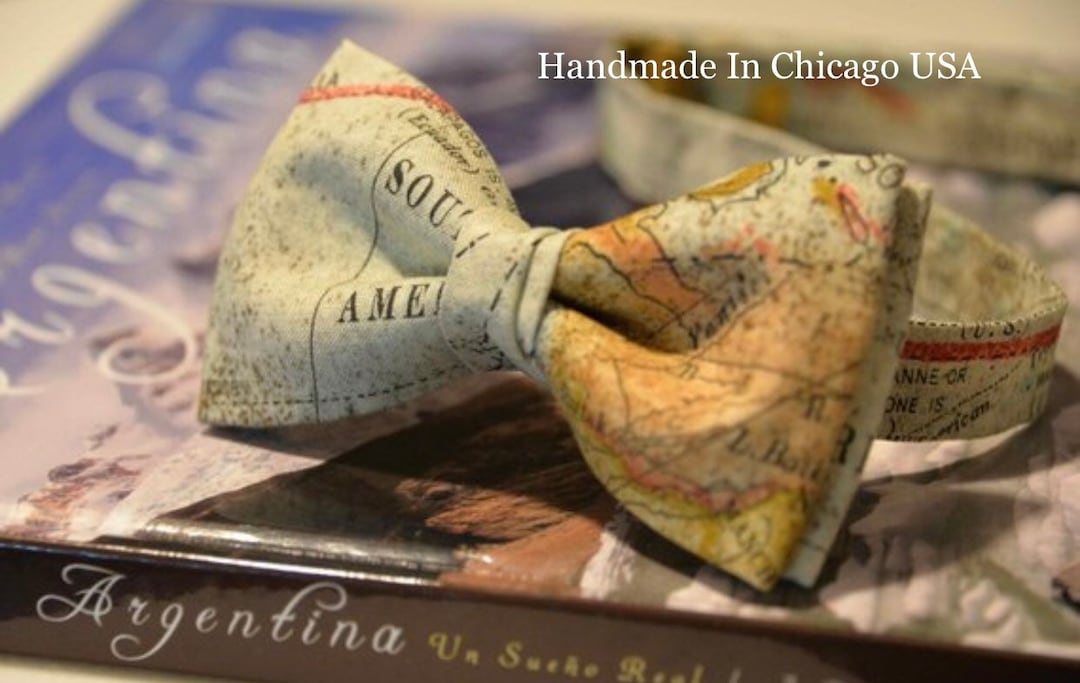 Map Bow Tie: Handmade Cotton Bowtie for Men - Etsy